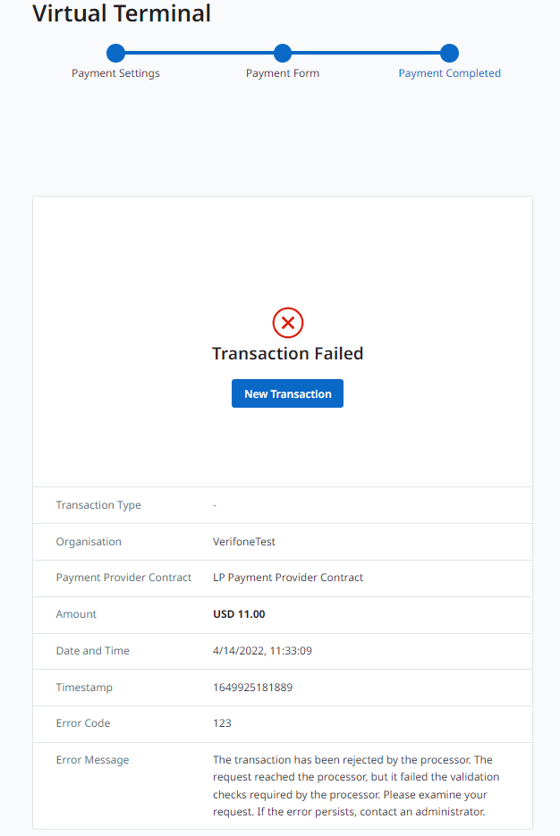 Virtual Terminal | Online payments | Verifone Developer Portal